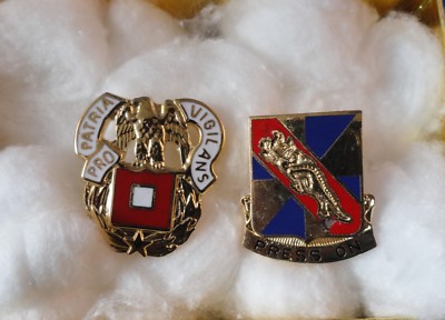 Two US Military Insignia Pins - Press On - Pro Patria Vigil Ans | eBay