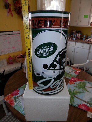 New York Jets 19" Waste Basket Trash Can NFL VTG NEW | eBay