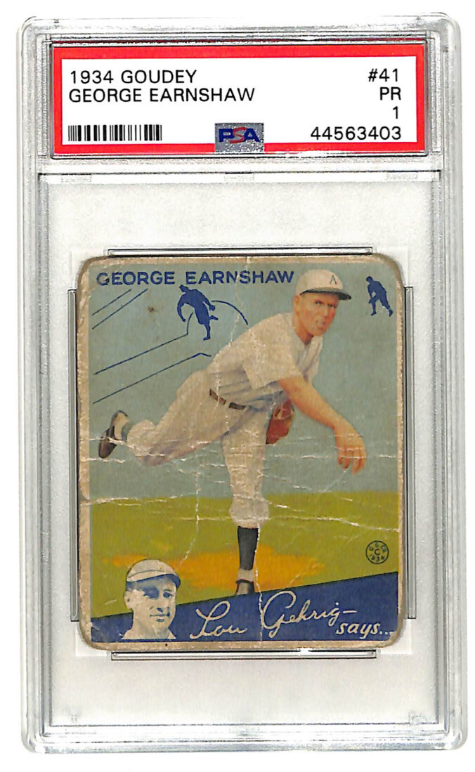 1934 Goudey Big League Chewing Gum - R320 George Earnshaw #41 (RC) for ...