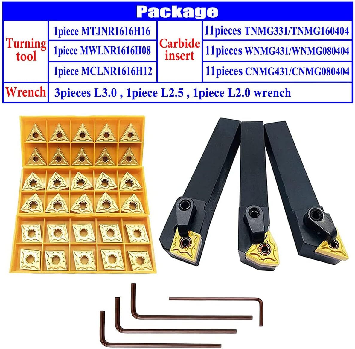 5/8" Indexable Carbide Lathe Turning Tool Insert Holder Bit Set Steel ...