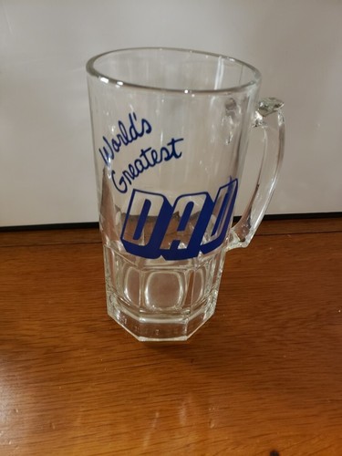 Libbey Glass Super EXTRA LARGE BEER MUG 32 Oz "WORLD'S GREATEST DAD ...
