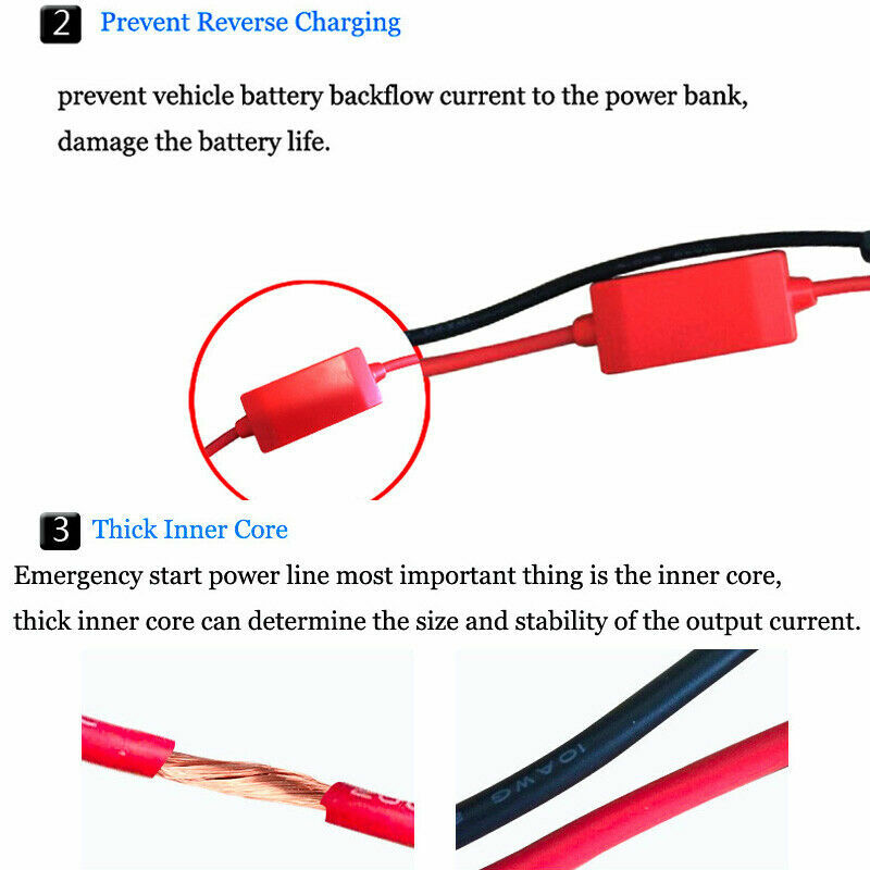 Jumper Cable EC5 Connector Alligator Clamp Booster Battery for Car Jump ...