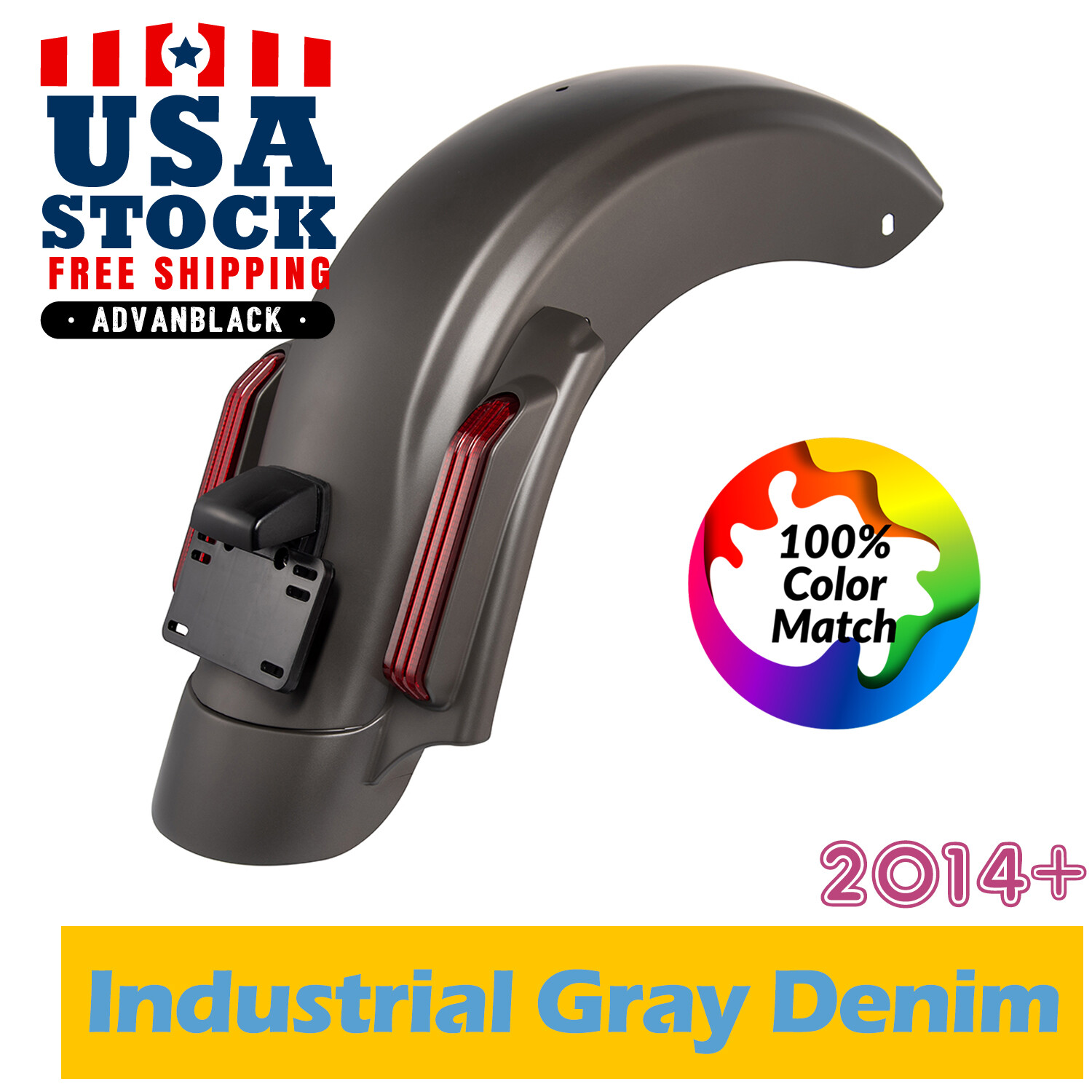 Advanblack Industrial Gray Denim CVO Rear Fender For Harley Davidson ...