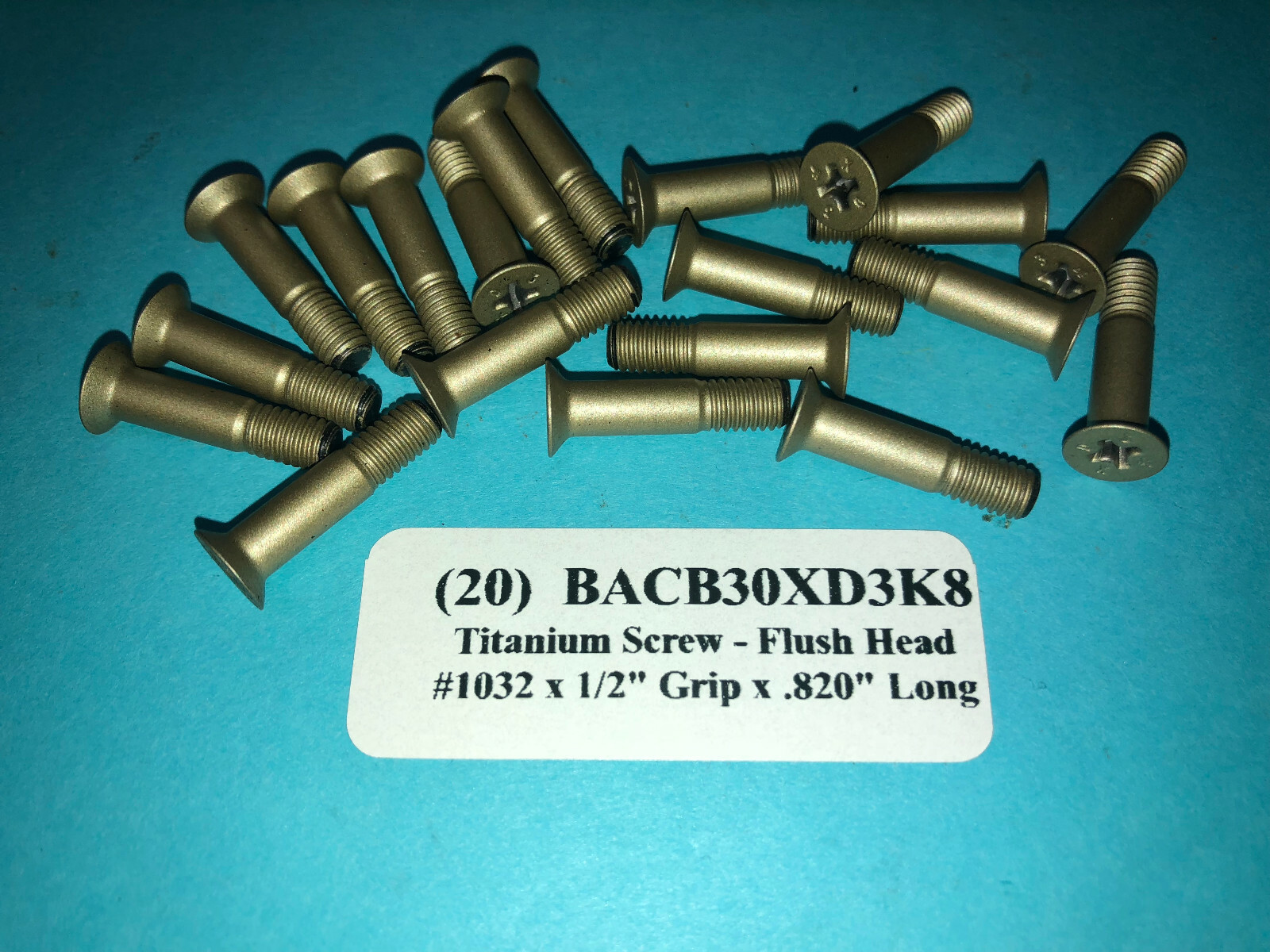 3/16” #10-32 x .820 Titanium (20) Flush Screws Boeing Aircraft ...