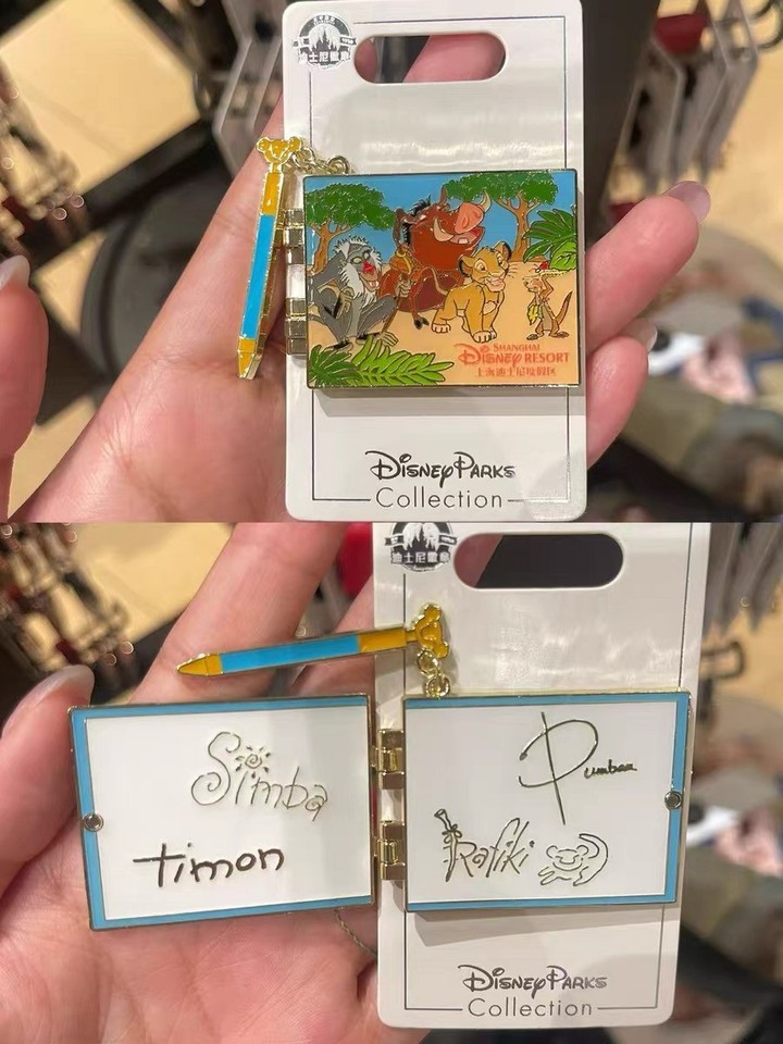 Authentic shanghai Disney Pin Mickey Princess Signature Autograph Badge ...