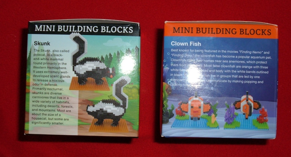 Lot of 2 Mini Building Blocks Sets Skunk Clown Fish Impact ...