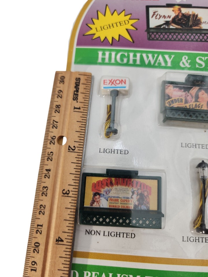 Model Power - N Scale Highway & Street Sign Set Lighted - Exxon Sign ...
