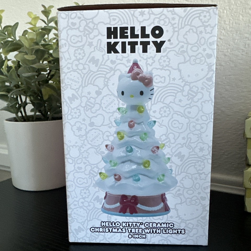 NEW Hello Kitty Ceramic Christmas Tree with Multi Colors 6" Light-Up ...