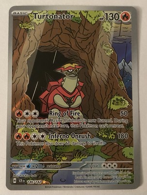 Pokémon Turtonator IR 146/142 Stellar Crown Illustration Rare Holo Full ...