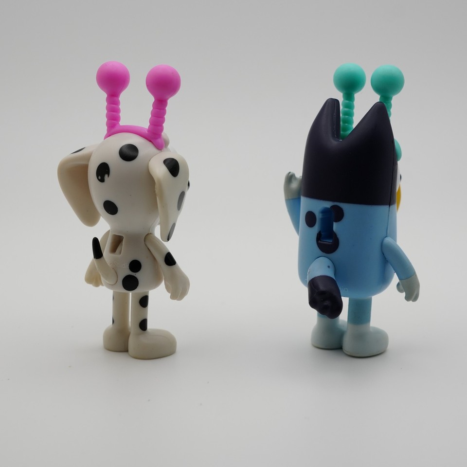 Bluey Dalmatian Dog Alien Antenna Figures Set Kids Toy Lot TV Cartoon ...
