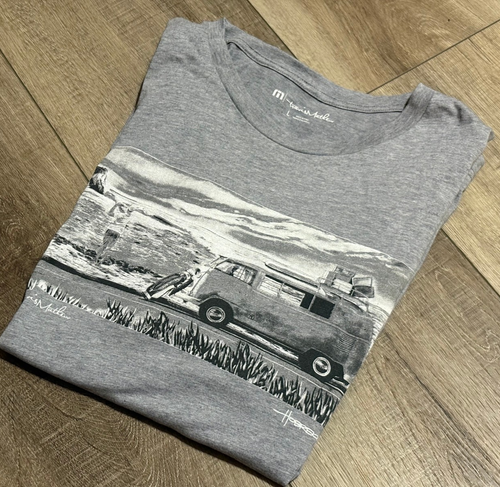 Travis Mathew Golf T-Shirt Men's Large Gray VW Bus Ocean Scene | eBay