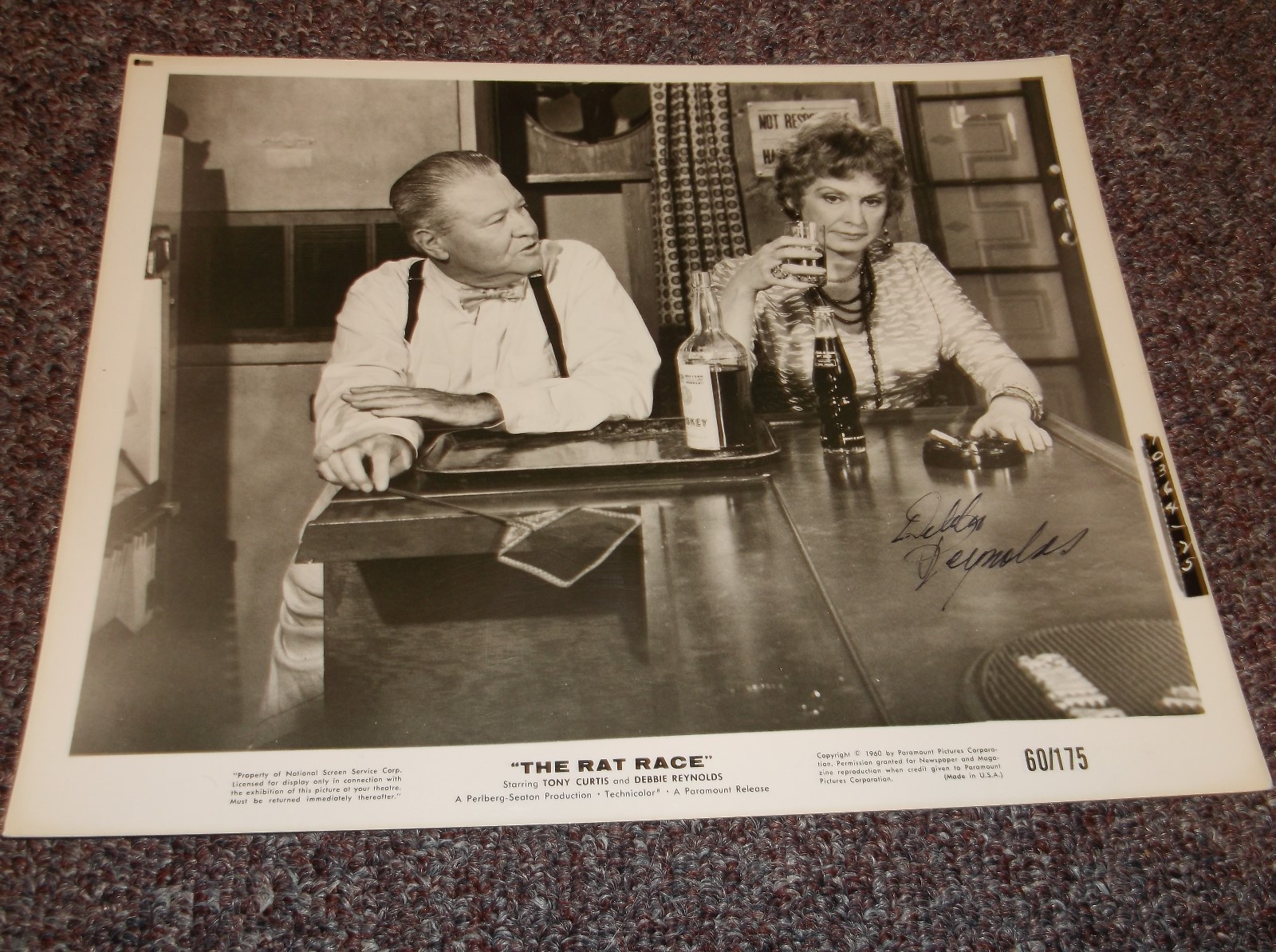 Debbie Reynolds signed autograph vintage 1960 movie still The Rat Race ...