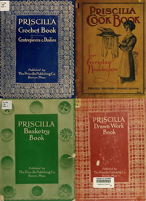 37 Old Priscilla Publishing Co. Craft Books Crochet Knitting Basketry ...