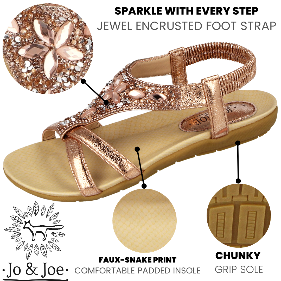 Ladies Jo and Joe Elastic Slingback Sandals Flat Open Toe Flip Flops ...