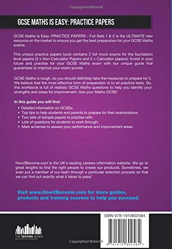 GCSE Maths is Easy Practice Papers Full Sets 1 & 2 - Foundation How to ...