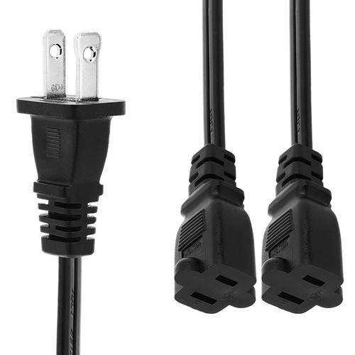 2-Prong Male-Female Extension Cord Y Splitter Extension Power Cord Nema ...