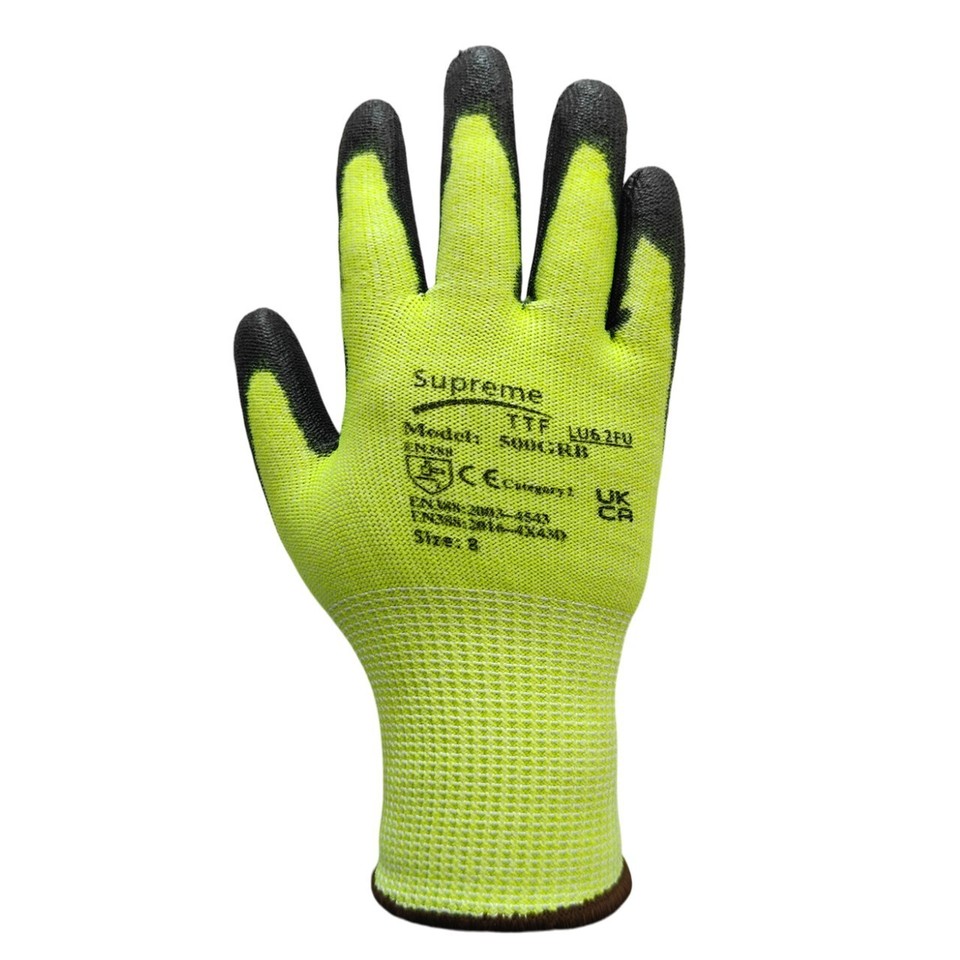 Cut Protection Gloves Lime Green Level 5 Anti-Cut Resistant Sharp ...