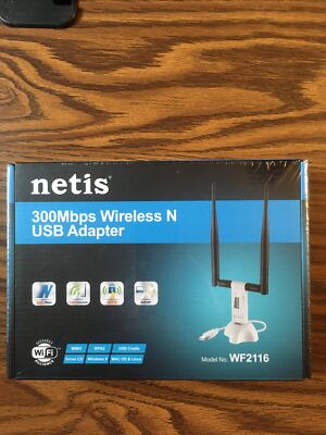 Netis Wireless N 300Mbps Long-Range USB Adapter with Two 5dBi Antennas ...