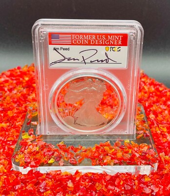 Proof 2020-S $1 Silver Eagle FDOI PCGS PR70DCAM Jim Peed Signed ...