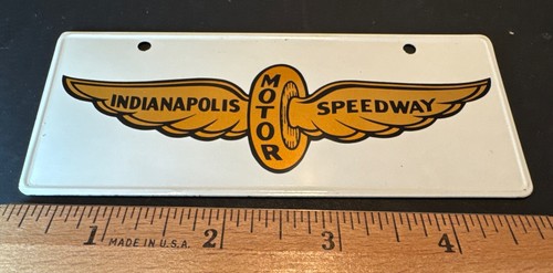 Vtg Indianapolis Motor Speedway Tin Bicycle License Plate Indy Racing ...