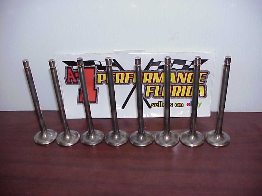 8 Manley 11/32" Titanium Exhaust Valves 1.600"-5.610 SB2.2 Chevy NASCAR ...