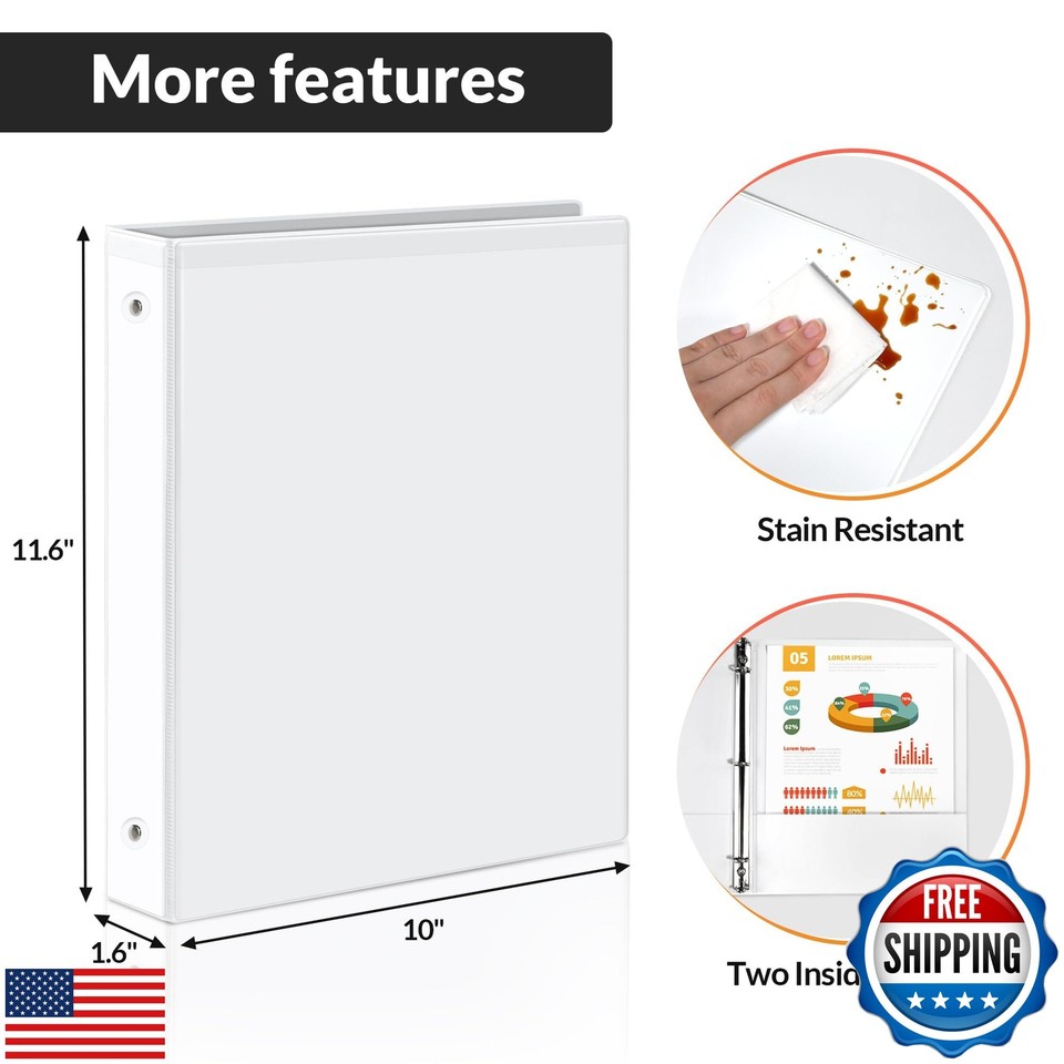 GNL 1 Inch Binders 3 Ring Economy, 1" Round Ring, Clear View Binder ...