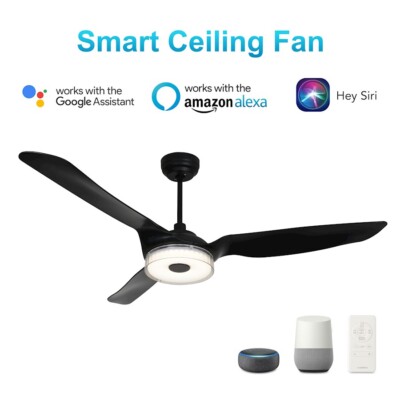 Carro Fletcher 56" Smart Ceiling Fan, Black/Black - VS563F-L13-B2-1 | eBay