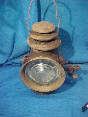 Early 20thc DIETZ OCTO DRIVING LAMP Kerosene LANTERN w Mounting Bracket ...