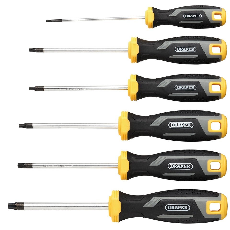 Draper Torx Star Tamperproof Soft Grip Screwdriver Set 6 Stück 13435 ...