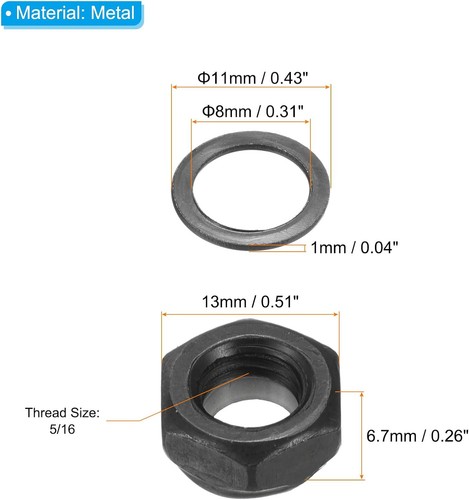 PATIKIL Skateboard Lock Nuts Set, Truck Axle Washers Spacer Black | eBay