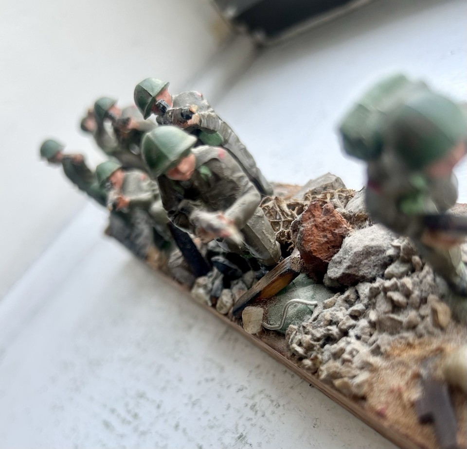 Vintage Toy Soldier Display Military War Battle Hand Made 9”Army | eBay