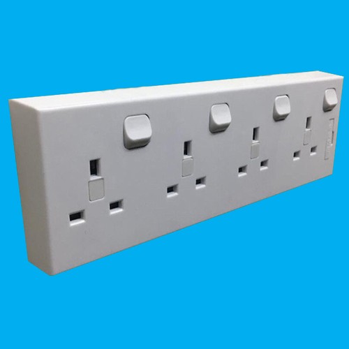 1 Or 2 Way To 4 Way Socket Converter 3 Pin UK Mains Socket Individually ...