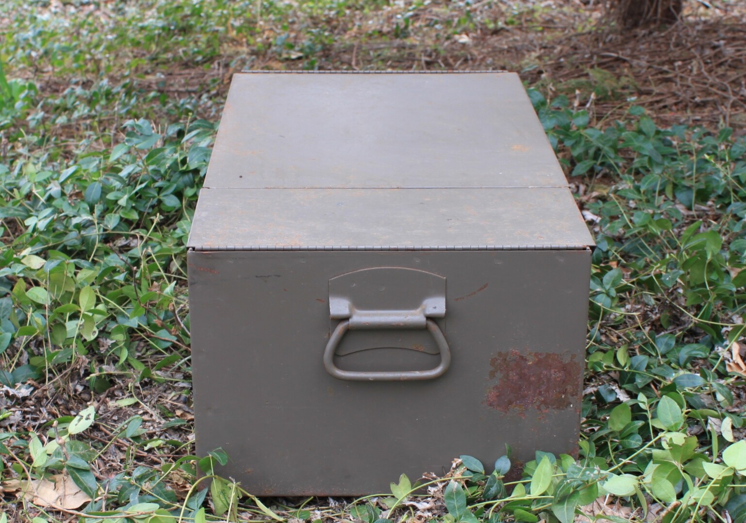Vintage The Auto Office Co Portable File Desk Metal File Box Grey Case ...