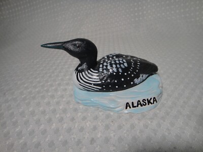 Alaska Loon Figurine Ceramic Bird 4.5" Long Figurine Statue Decor by ...