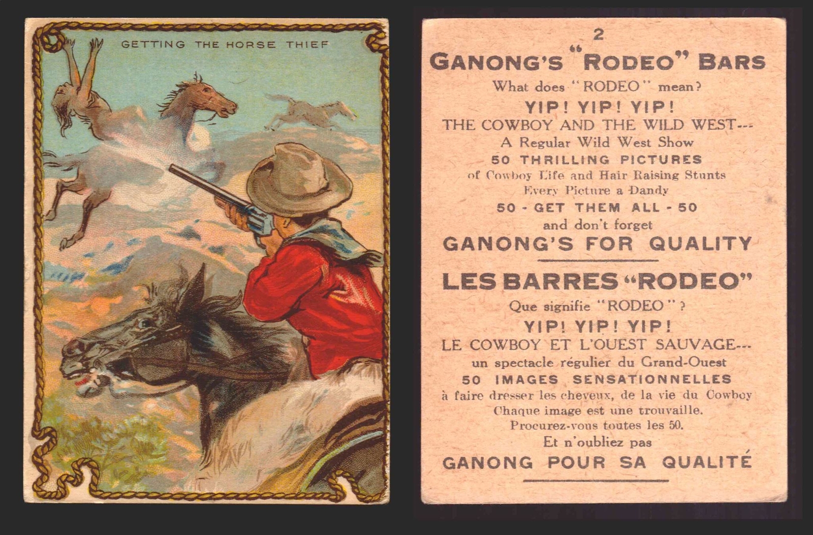 1930 Ganong "Rodeo" Bars V155 Cowboy Series #1-50 Trading Cards Singles ...