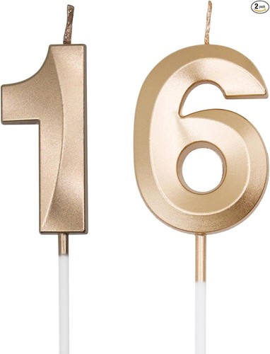 16th & 61st Birthday Candles for Cakes, Number 16 61 Candle Cake ...