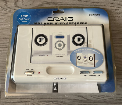 CRAIG MP3 AMPLIFIED TRAVEL SPEAKERS CMA3002 10W Peak Power Output ...