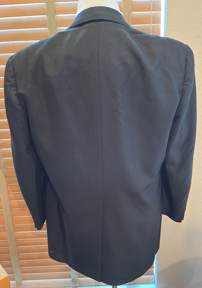 HICKEY FREEMAN Black One Button Satin Lapel Tuxedo Dinner Jacket Size ...