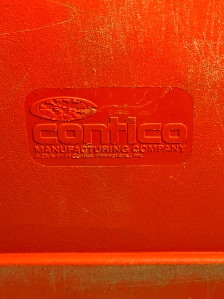 VINTAGE Contico Red Double Latch 20x10x10 Tool Box w/ Two Nesting Trays ...