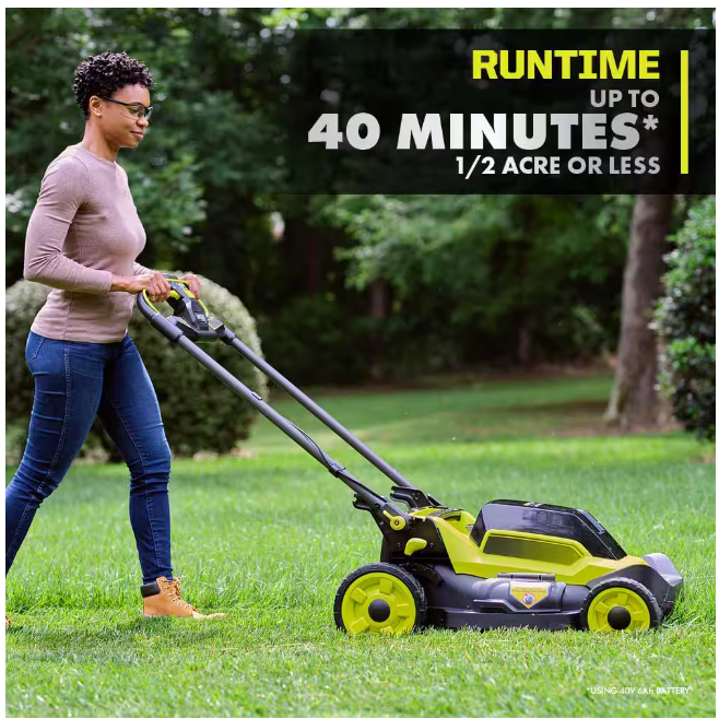 Ryobi RY401180 40V HP Brushless 20" Cordless Self Propelled Mower (Tool ...