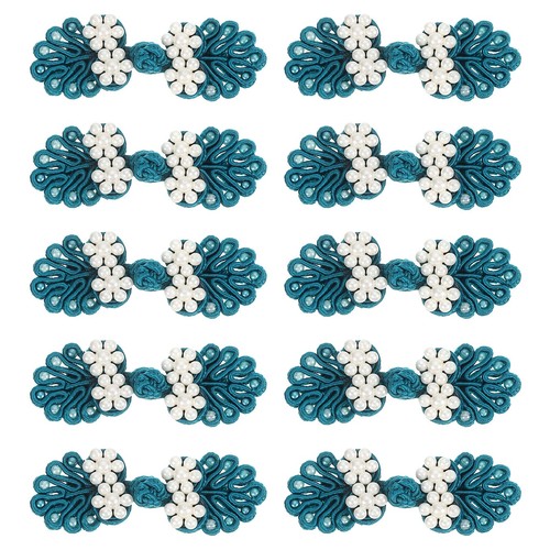 10 Pairs 60x25mm Knot Frog Buttons, Sewing Buttons Fasteners (Peacock ...