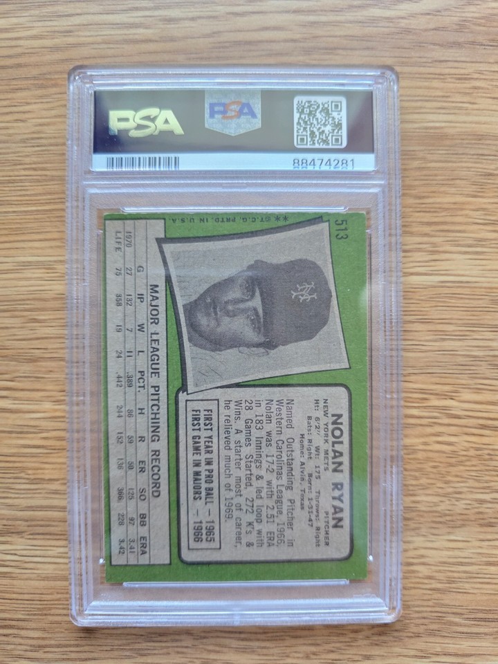 1971 Topps Nolan Ryan Card # 513 PSA 4 (miscut) | eBay