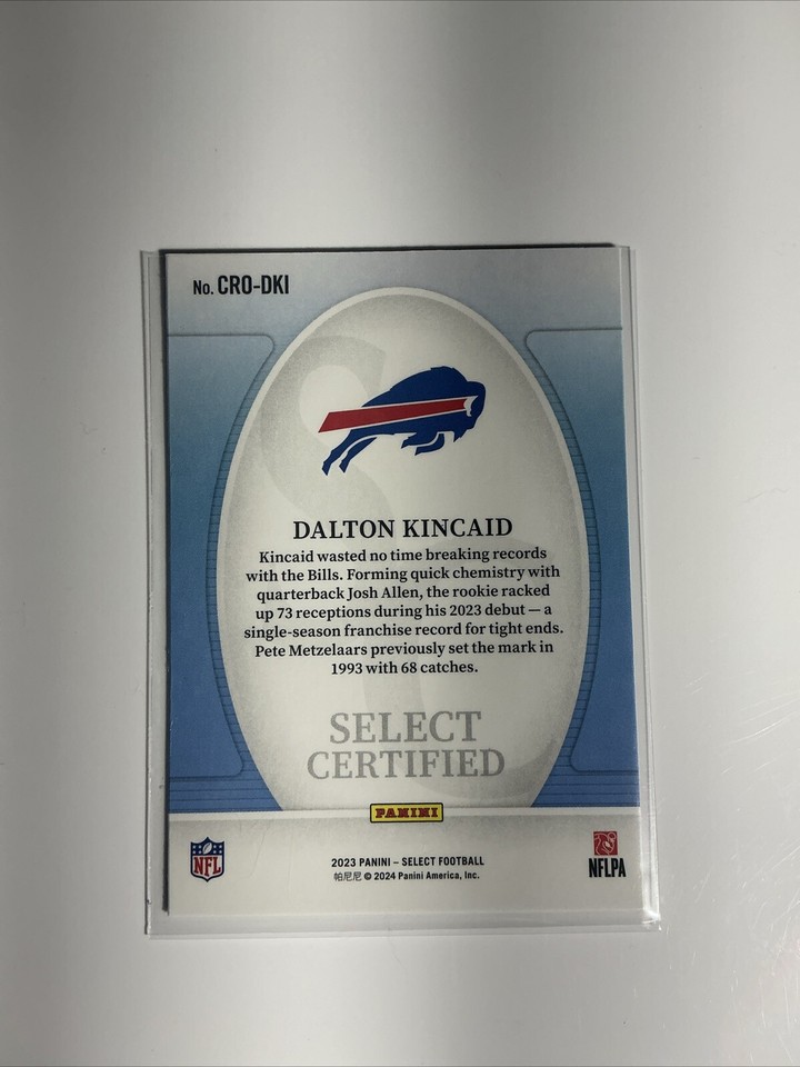 2023 Panini Select Dalton Kincaid Rookie RC Certified Buffalo Bills NFL ...