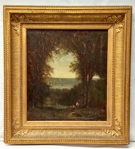 GEORGE NELSON CASS SIGNED OIL PAINTING LANDSCAPE 1860'S-70'S WITH ...
