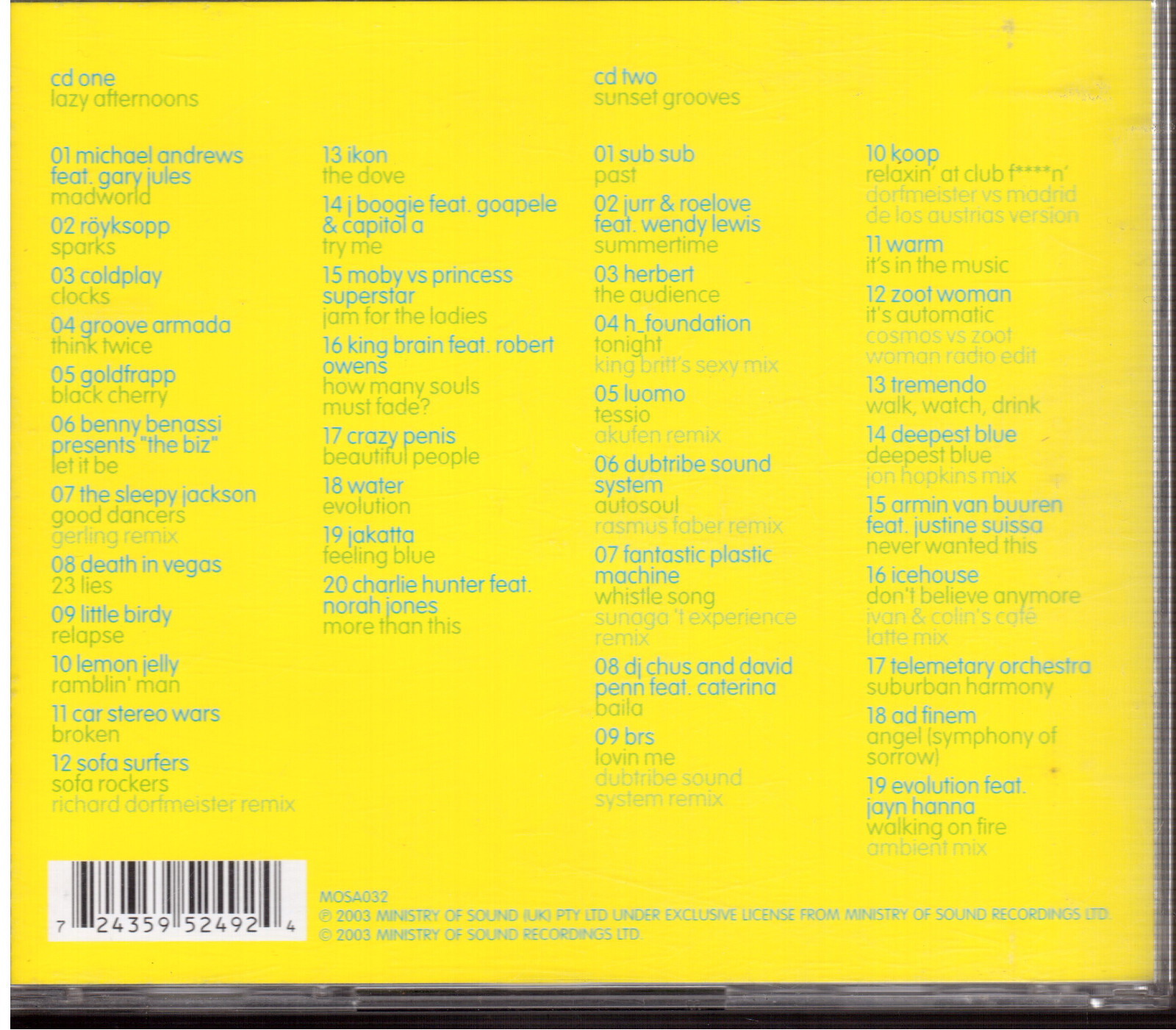 Chillout Sessions: Summer Collection 2003 by Various Artists (CD, 2003 ...