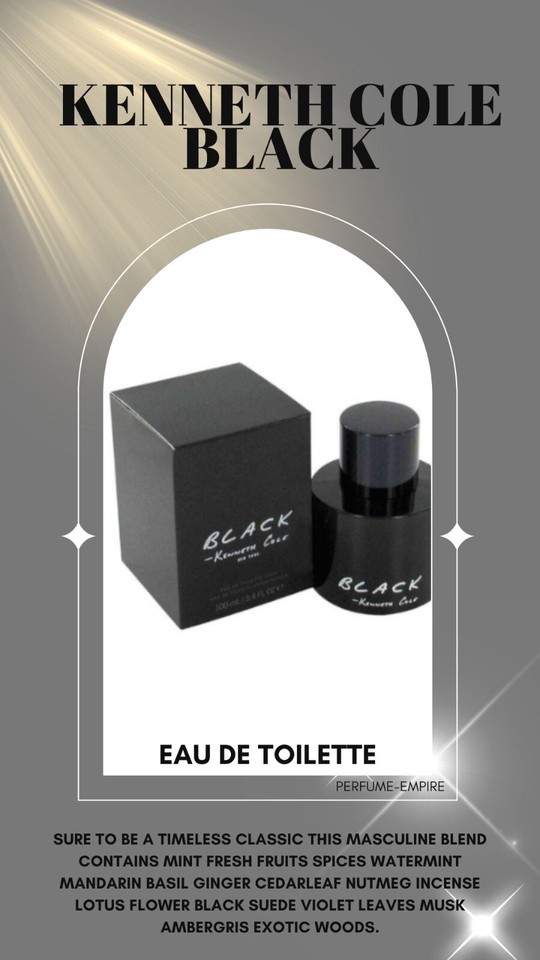 KENNETH COLE BLACK Cologne for Men 3.4 oz EDT Spray New in Box ...