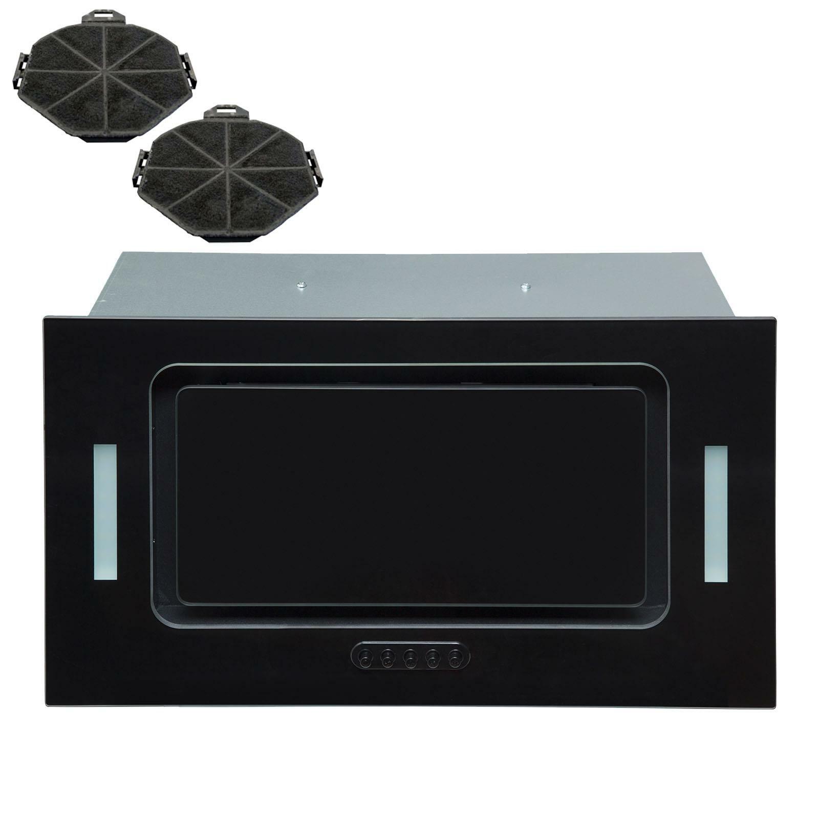 SIA UCG52BL 52cm Black Glass Built In Cupboard Cooker Hood Fan ...