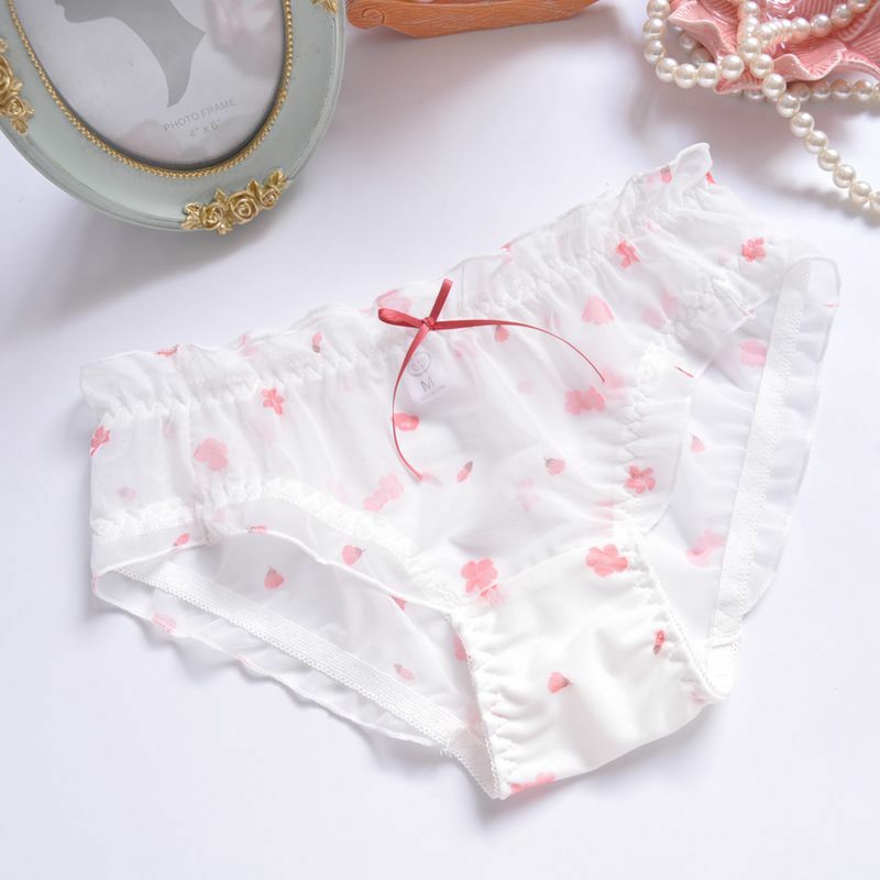 Womens Chiffon Sheer Panties Transparent Knickers Frilly Panties ...