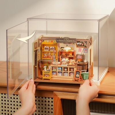 Rolife Display Box Dust Proof for All Miniature House Dollhouse Decor ...