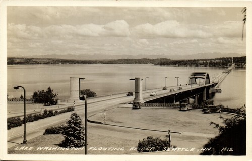 PC CPA US, WA, SEATTLE, LAKE WASHINGTON BRIDGE, REAL PHOTO POSTCARD ...